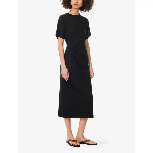 Vince Ruched-side Knit Midi Dress