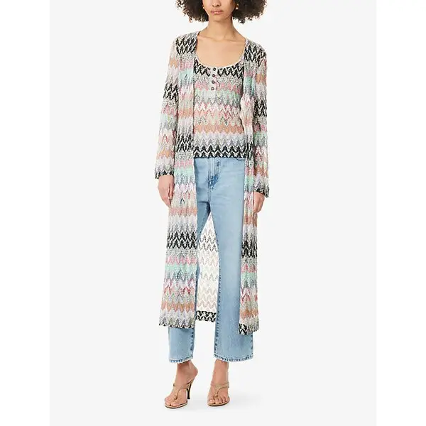 Missoni Chevron Knit Long Cardigan