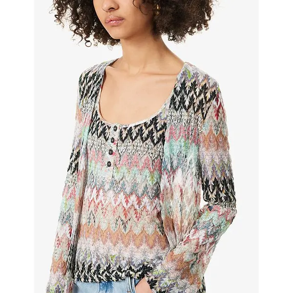 Missoni Chevron Knit Long Cardigan