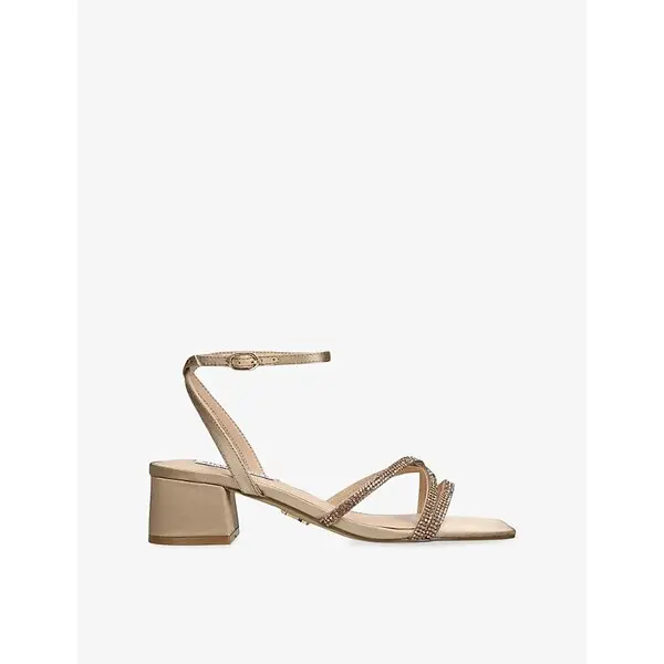 Steve Madden Gabby Tus Satin Heeled Sandals - Taupe
