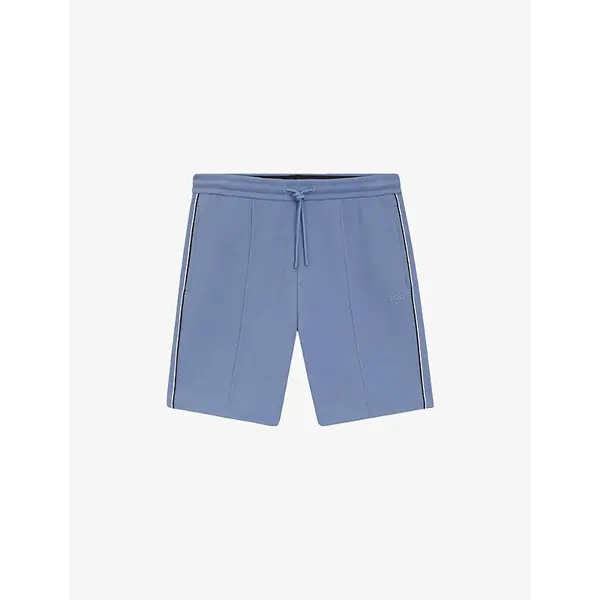 BOSS Side-stripe Cotton-blend Shorts - Light/pastel Blue