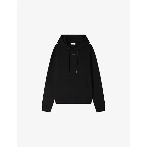 Sandro Regular-fit Cotton Hoody With Logo - Black