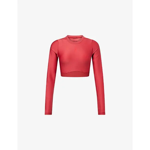 On Train Year Of The Horse Lg-sleeve Crop Top - Sienna