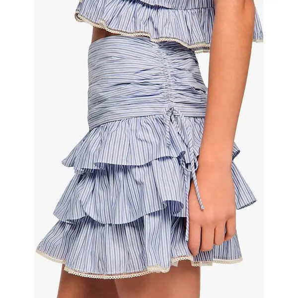 Sandro Stripe-print Mini Skirt