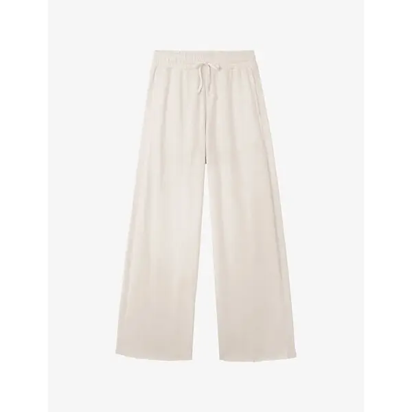 THE WHITE COMPANY Drawstring-waist Wide-leg Mid-rise Cotton Trousers - Lait
