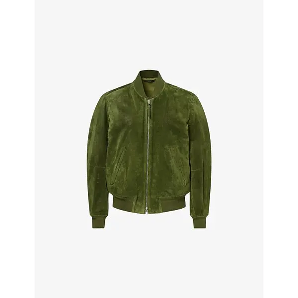 TOM FORD Perforated Cashmere Suede Bomber Jacket