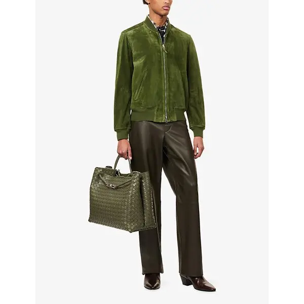 TOM FORD Perforated Cashmere Suede Bomber Jacket