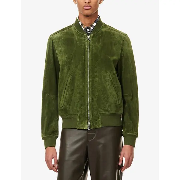 TOM FORD Perforated Cashmere Suede Bomber Jacket