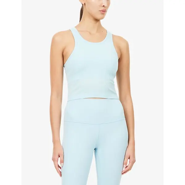 Lululemon Ebb To Street Cropped Racerback Tank Top - Foam Cloud