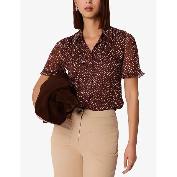 Whistles Polka-dot Short-sleeve Woven Shirt