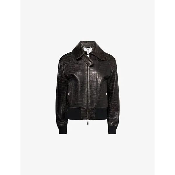 Rabanne Croc-effect Leather Jacket