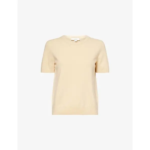 Vince Crew Relaxed Wool-blend Knitted T-shirt - Chamomile
