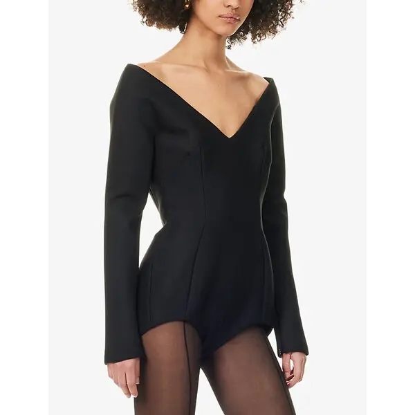 MUGLER Bonded Wool-blend Body