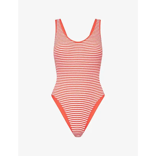 Seafolly Clubhouse Retro Striped Swimsuit - Flame