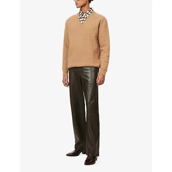 TOM FORD Cable-knit V-neck Wool Neck