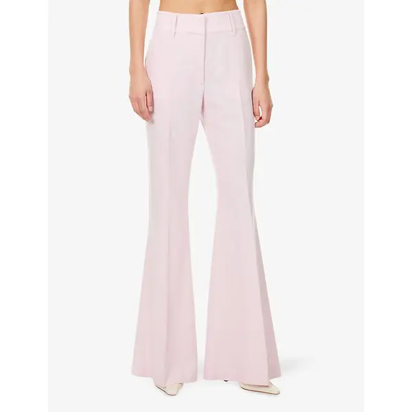 Gabriela Hearst Rhein Flared Wool Trousers - Blush