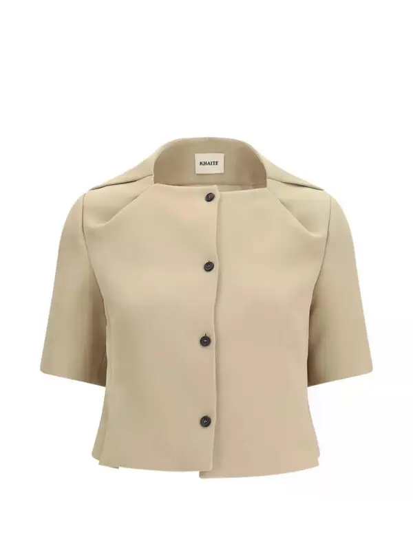 Khaite Franc Button Short Sleeve Jacket - Neutrals