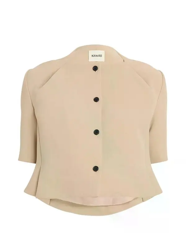 Khaite Franc Button Short Sleeve Jacket - Neutrals