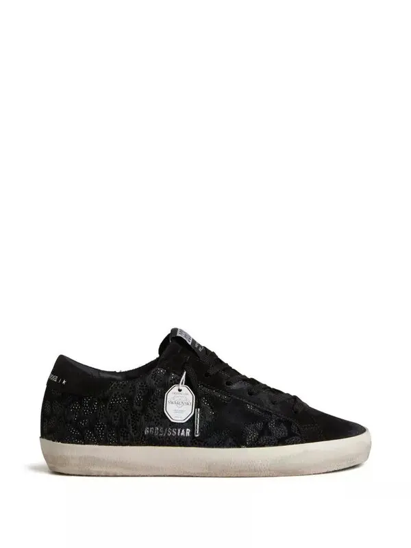 GOLDEN GOOSE Super Star Horsy Upper Crystal Sneakers - Black