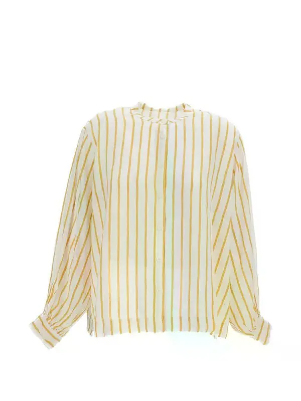 CASEY CASEY Short-sleeved Striped Shirt - White
