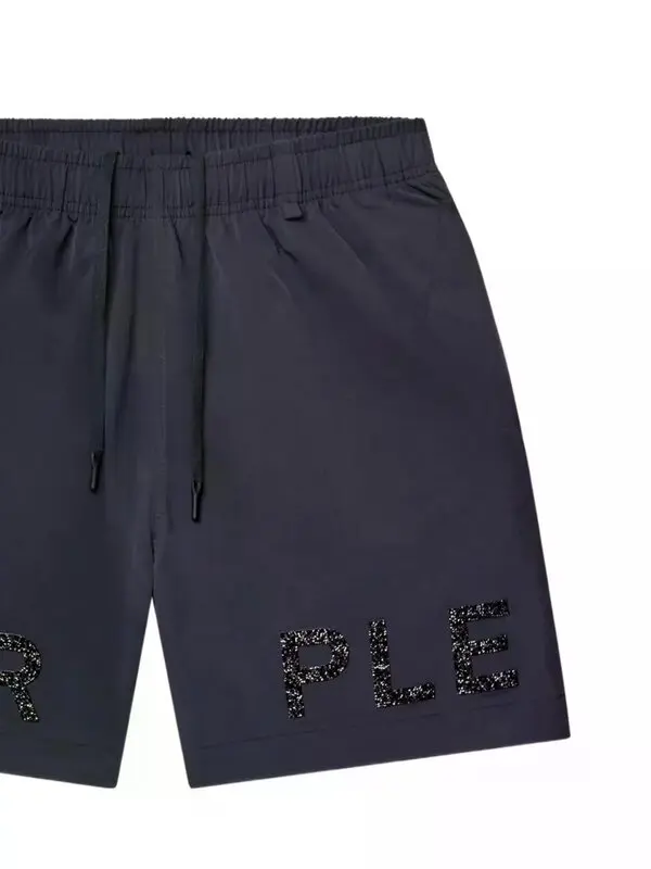 PURPLE BRAND Lettering Drawstring Shorts