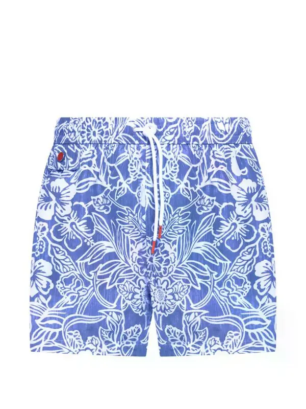 Kiton Floral Swim Shorts - Blue