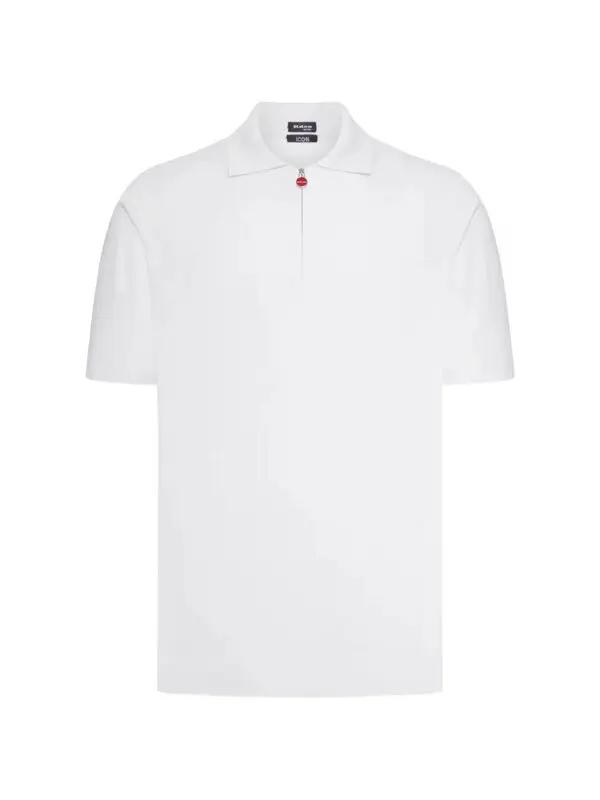 Kiton Zip Cotton Polo Shirt - White