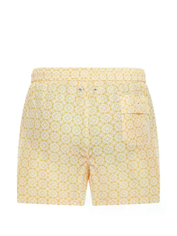 Kiton Floral-print Swim Shorts - Yellow