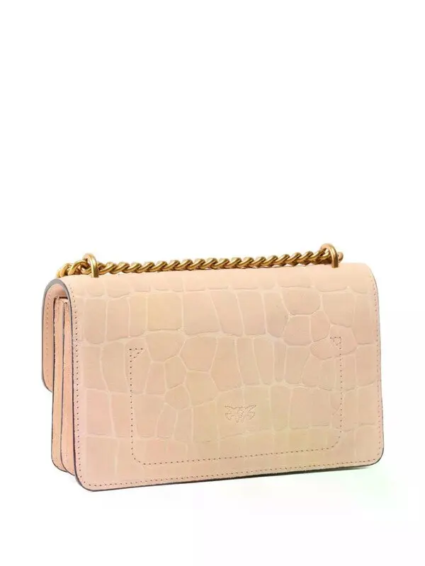 Pinko Crocodile-effect Bird Chain Crossbody Bag