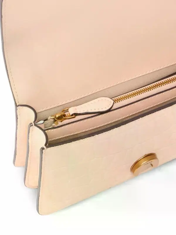 Pinko Crocodile-effect Bird Chain Crossbody Bag