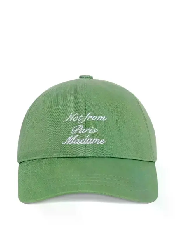 Drole De Monsieur Slogan Embroidery Cap - Green