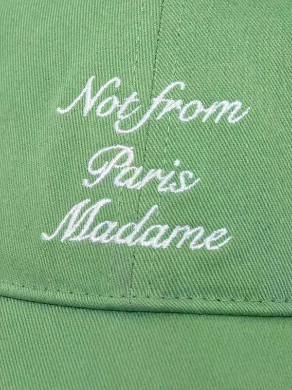 Drole De Monsieur Slogan Embroidery Cap - Green