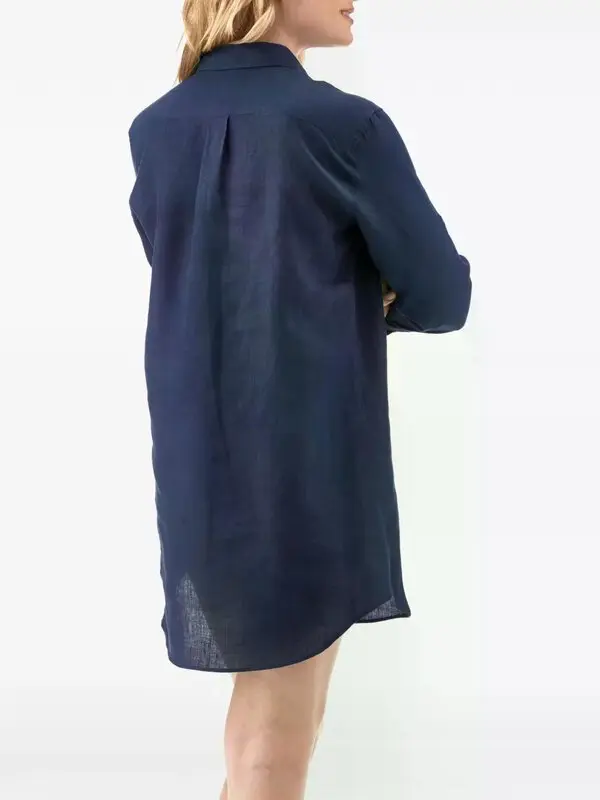 Vilebrequin Linen Mini Shirt Dress - Blue