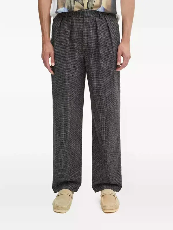 FUCKING AWESOME Checked Pleated Trousers