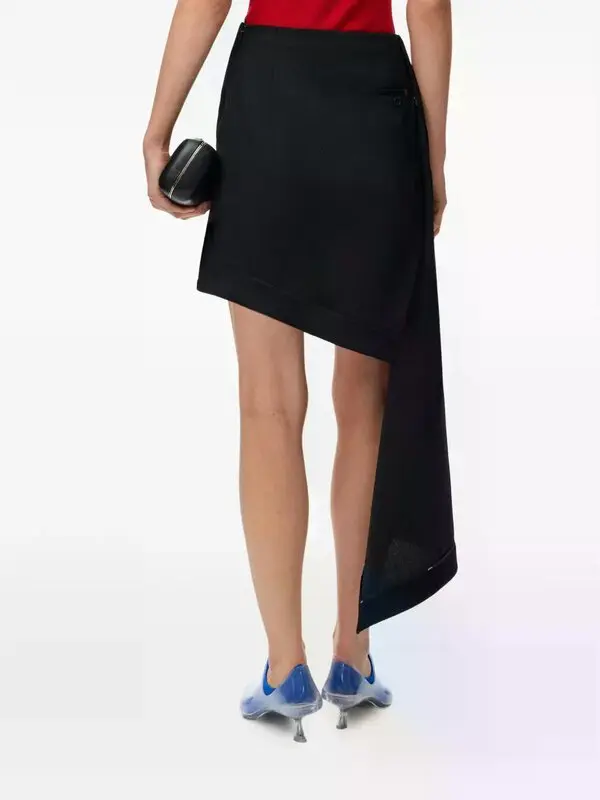 Loewe Asymmetric Draped Mini Skirt - Black