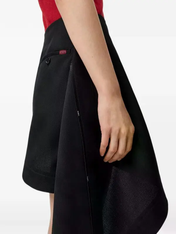 Loewe Asymmetric Draped Mini Skirt - Black