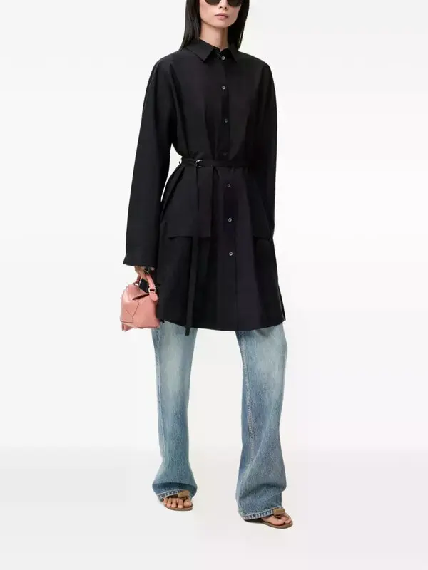 Loewe Belted Mini Shirt Dress - Black