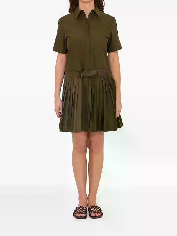 Loewe Pleated Mini Dress - Green