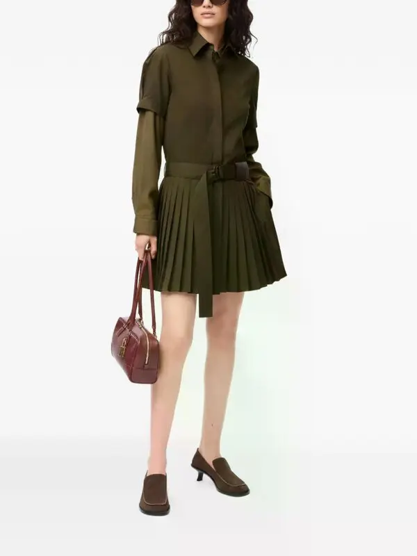 Loewe Pleated Belted Mini Dress