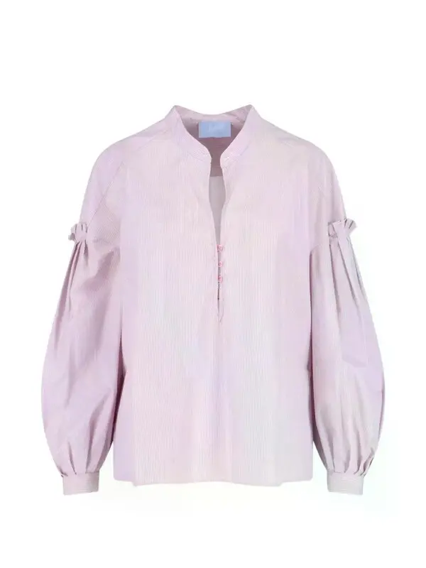 Seafarer Striped Ruffled Shirt - Pink