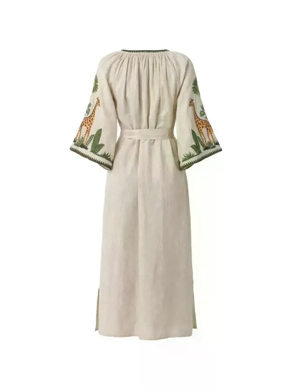 BENARAS BY CITRUS Giraffe Embroidery Dress