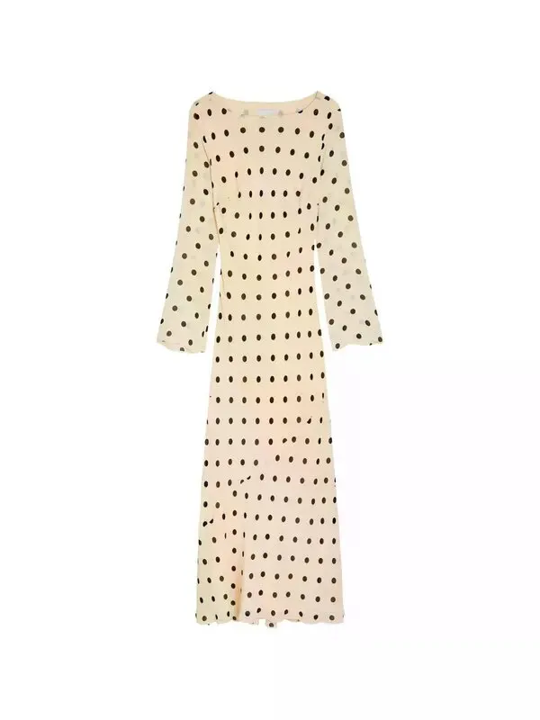 REFORMATION Esra Polka-dot Midi Dress - Neutrals
