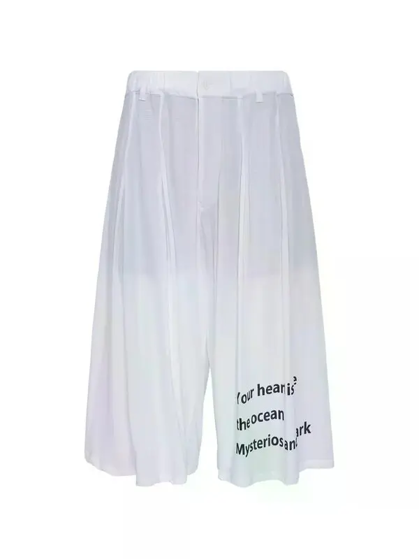 Yohji Yamamoto Lettering-print Trousers - White