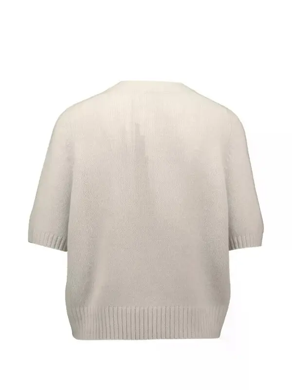 ALLUDE Short-sleeve Cashmere Sweater