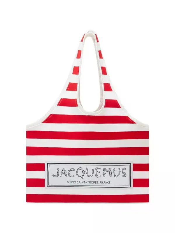 Jacquemus Marcel Striped Tote Bag - Red