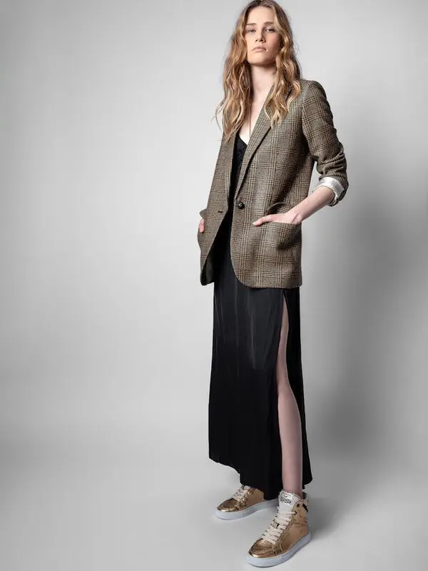 Zadig&Voltaire Rayonne Satin Maxi Dress With Criss-cross Straps And Front Slit - Black