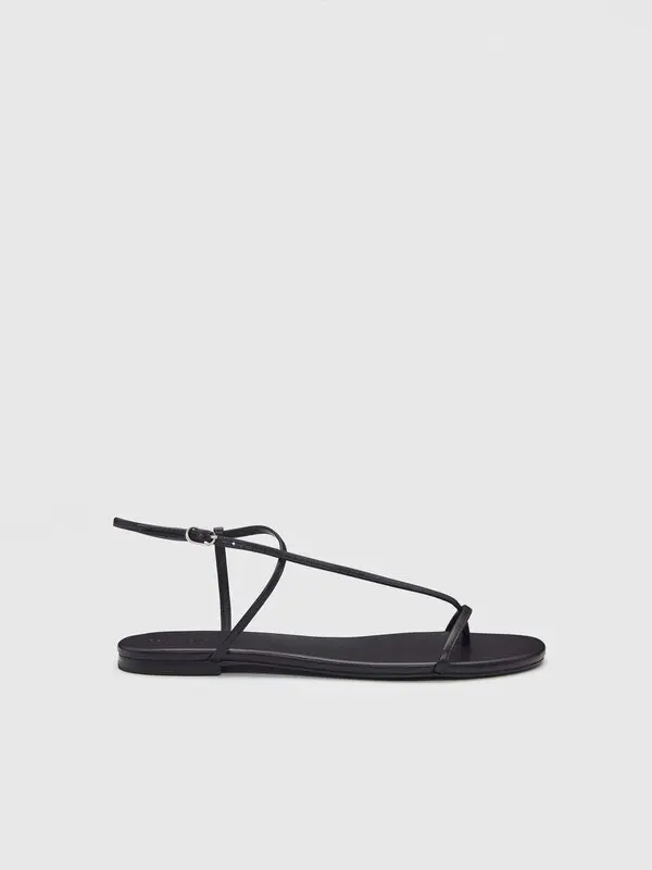 REFORMATION Pina Flat Sandal Leather - Black