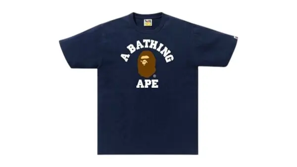 A BATHING APE College 1i80110001 Tee Shirt - Navy Blue