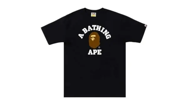 A BATHING APE College 1i80110001 Tee Shirt - Black