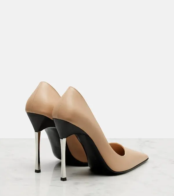 Gucci Leather Pointed Toe Pumps - Beige